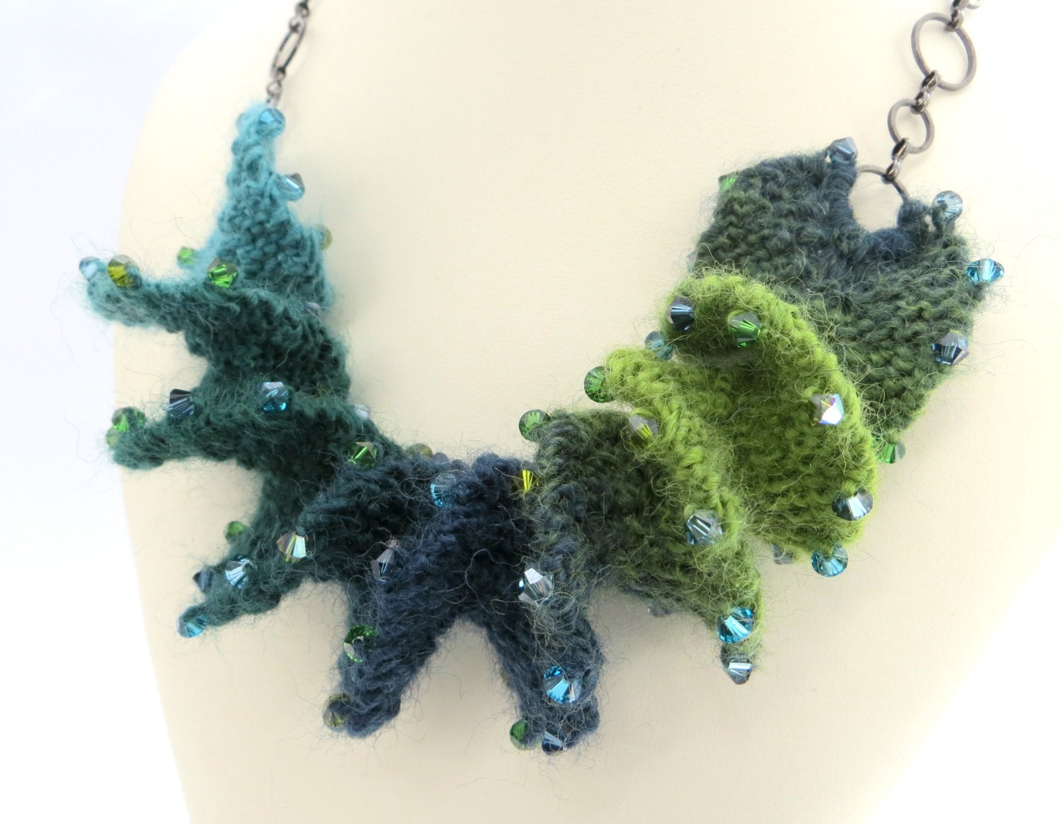 Crystal & Yarn Spiral Necklace Knitting Pattern - Etsy