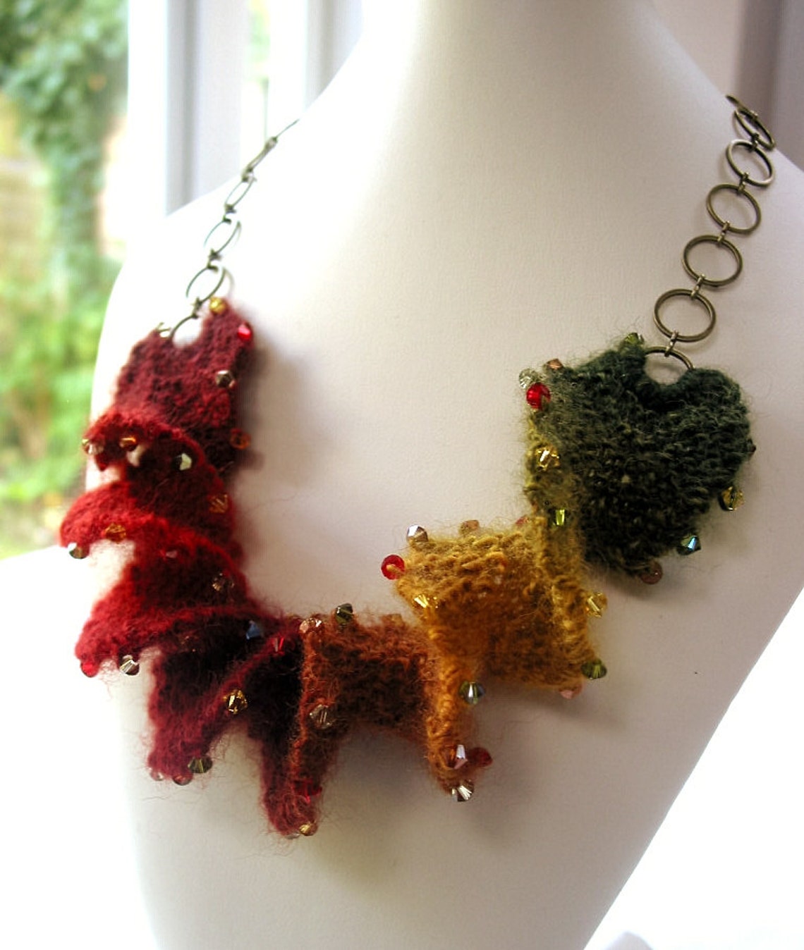 Crystal & Yarn Spiral Necklace Knitting Pattern - Etsy