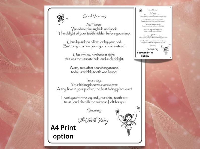 Tooth Fairy Letter, Lost Tooth, No Tooth for Under Pillow, Digital ...