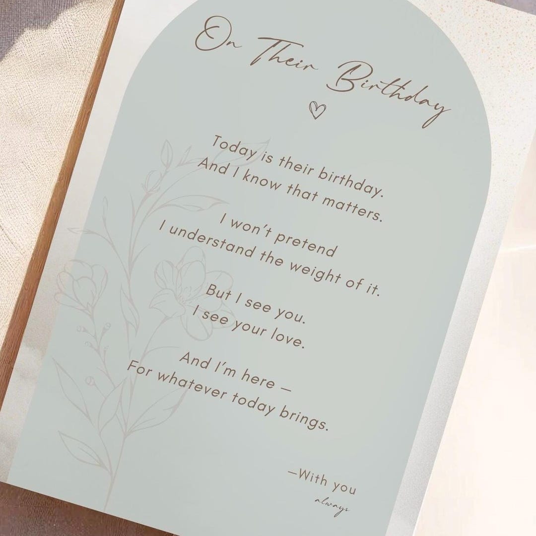 On Their Birthday Grief Card Printable | When You Don’t Know What to ...