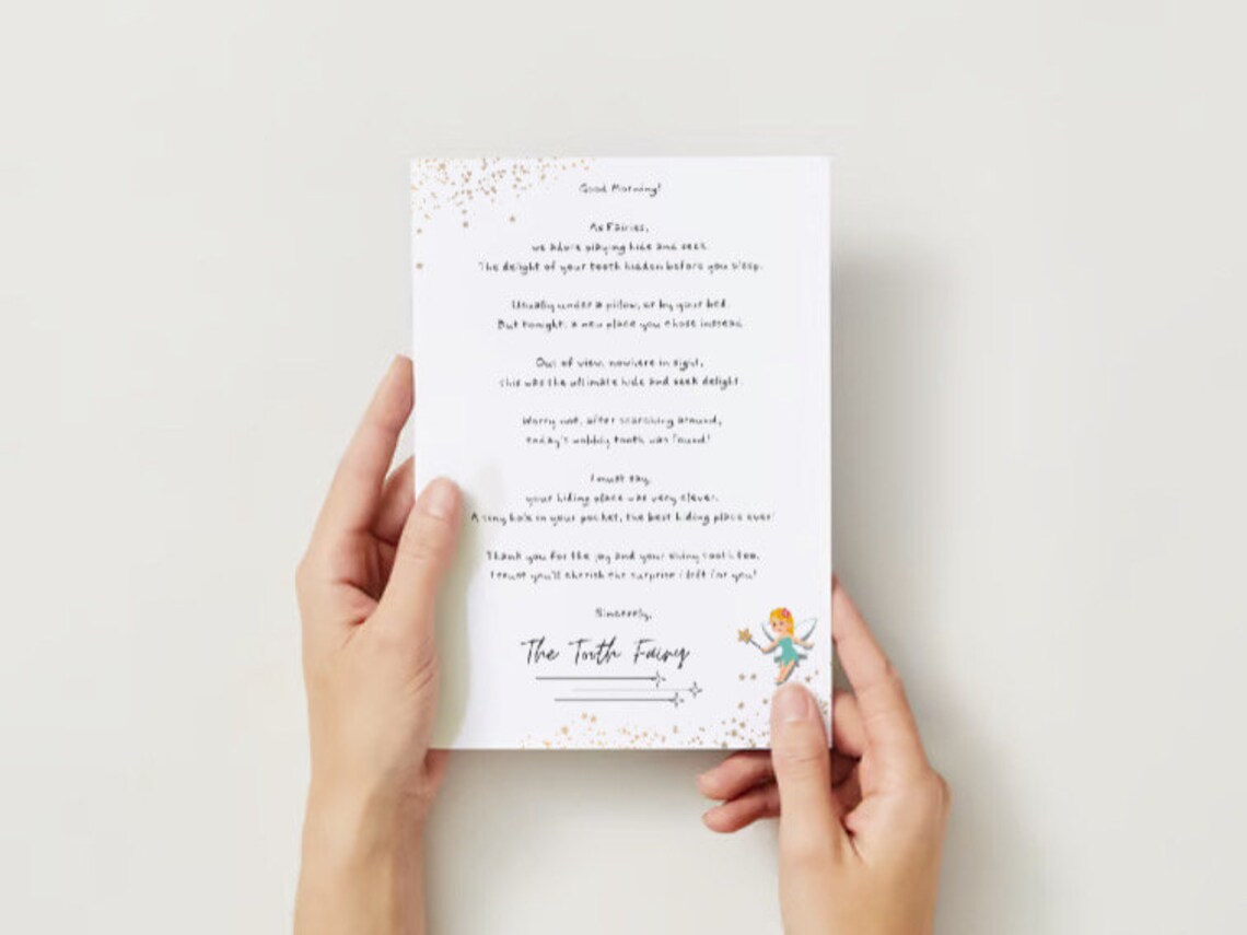 Tooth Fairy Letter, Lost Tooth, No Tooth for Under the Pillow, Kids ...