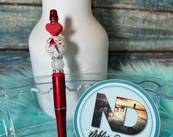 Red Cardinal Beaded Ink Pen Cute Pens Silicone Beaded Ink - Etsy
