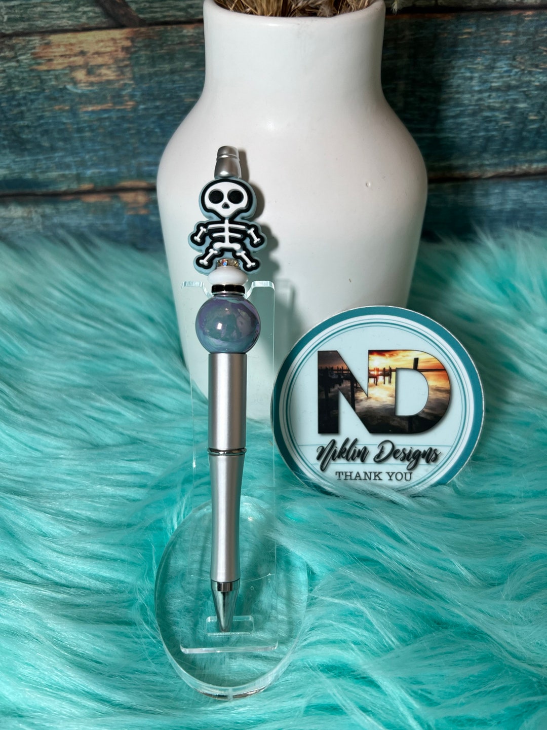 Silicone Pen, Cute Beaded Pens, Skeleton Pen, Custom Pens, Beaded ...