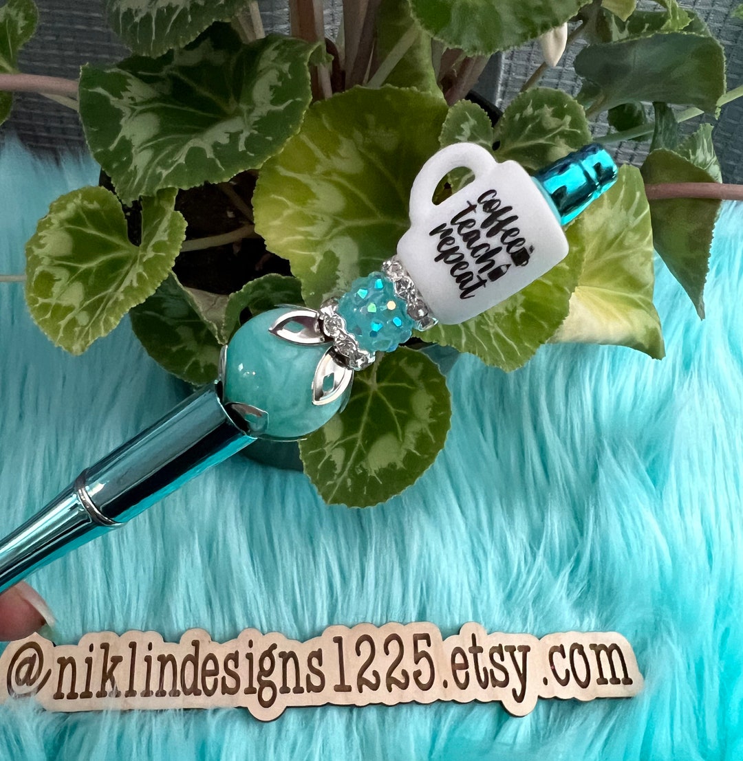 Famous Coffee Mugs, Teacher Nurse Pen, Thank You Gift, Cute Pen With Beads, Metal Refillable Pen ...