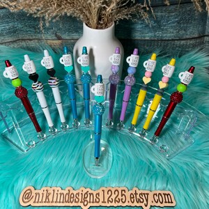 Famous Coffee Mugs, Teacher Nurse Pen, Thank You Gift, Cute Pen With Beads, Metal Refillable Pen ...