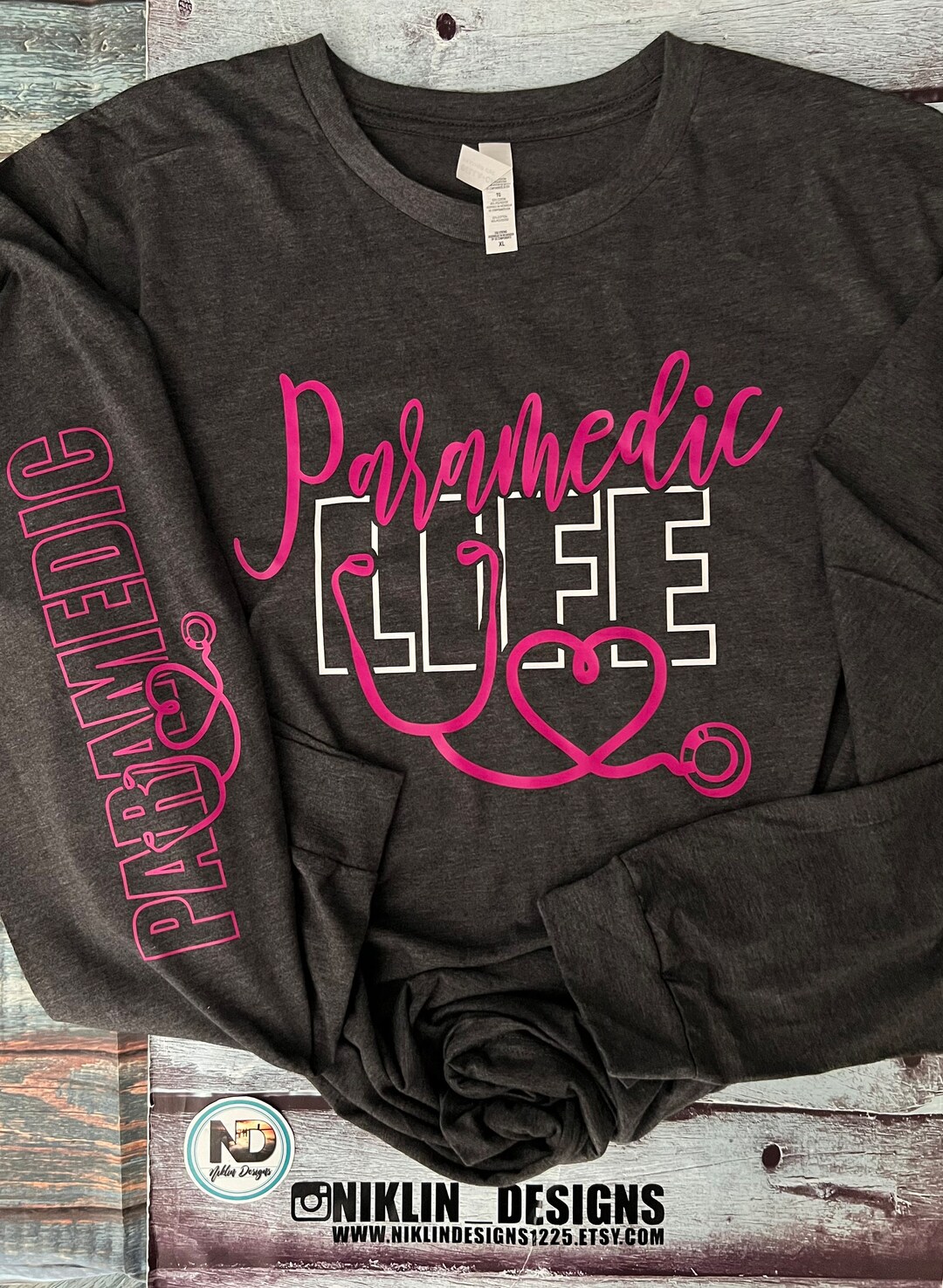 Womans Long Sleeve Lightweight Paramedic T-shirt | Paramedic T-shirt ...