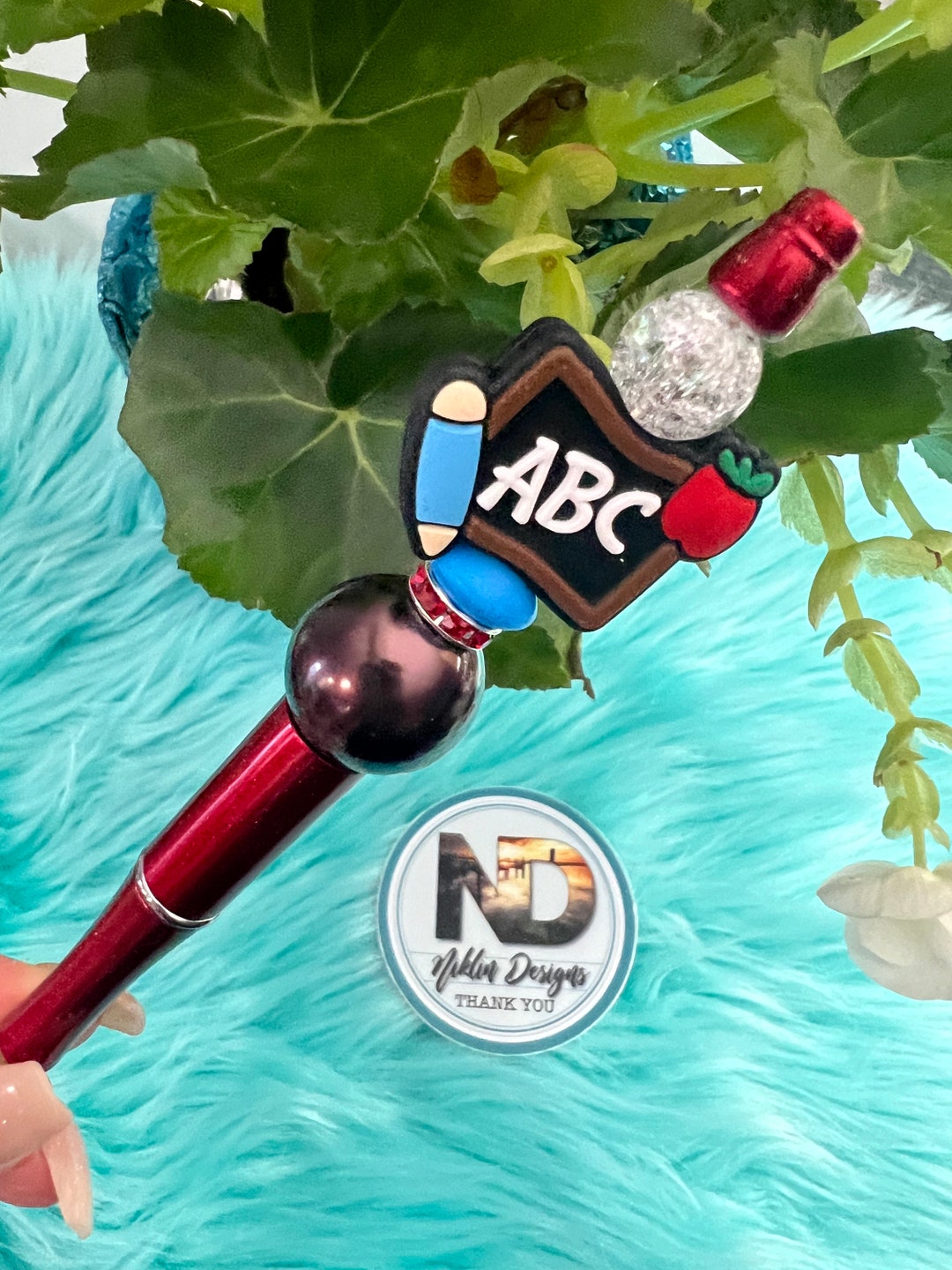 Chalk Board Teacher Pen, Teacher Nurse Pen, Thank You Gift, Cute Pen With Beads, Metal ...