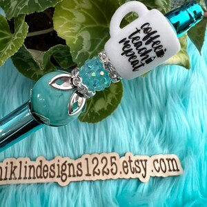 Famous Coffee Mugs, Teacher Nurse Pen, Thank You Gift, Cute Pen With Beads, Metal Refillable Pen ...
