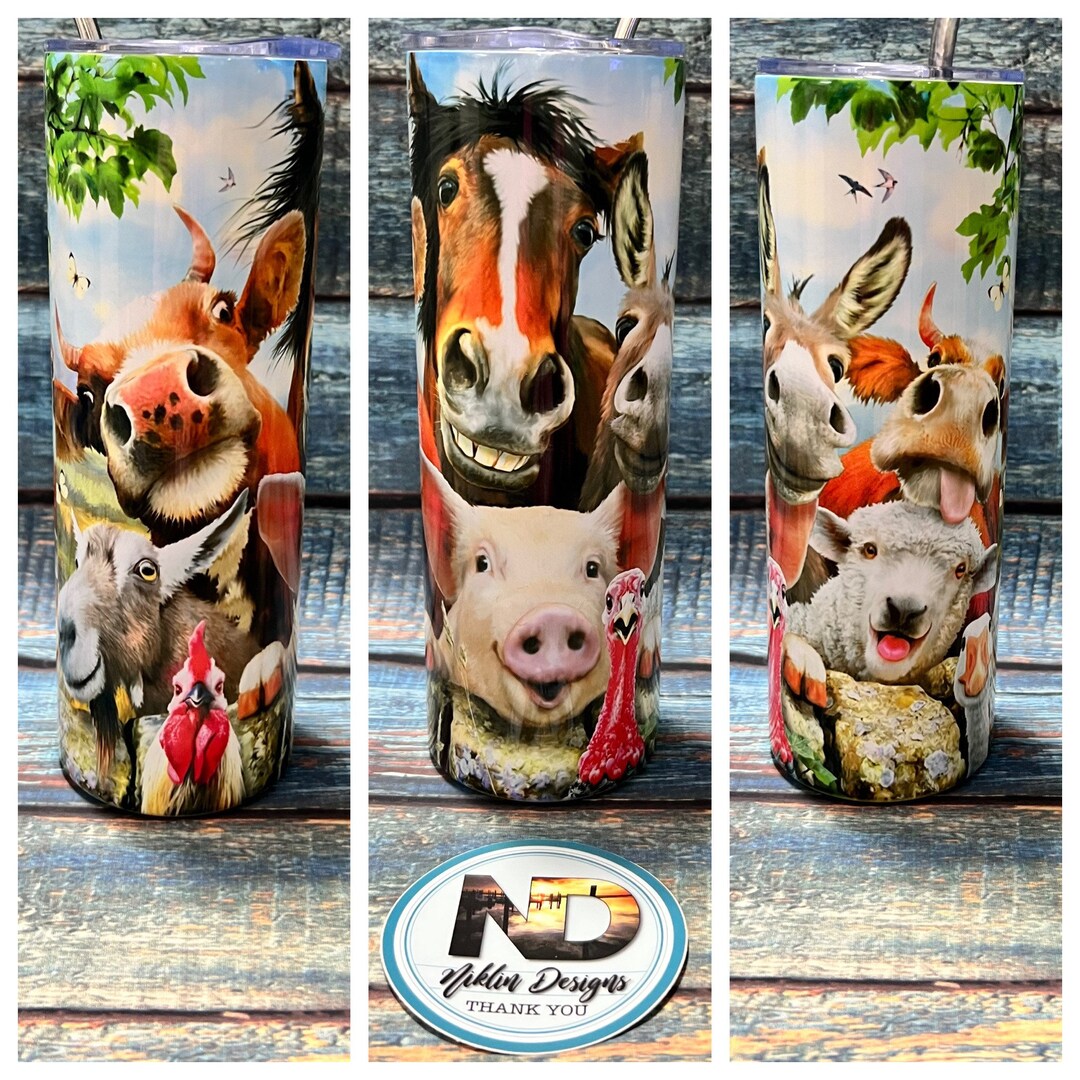 Tumbler Metal Tumbler Farm Tumbler Farm Animal Tumblers - Etsy