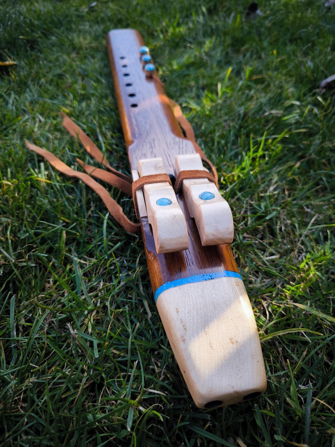 Handmade Native American Double Flute: Merbau & Maple, G# Minor - Etsy