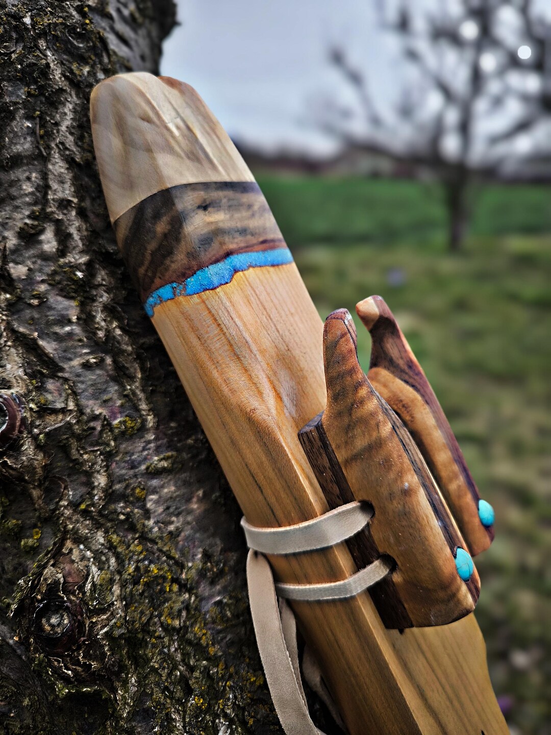 Native American Drone Flute, Key of G# 432hz, Clear Sound, Cherry Wood ...