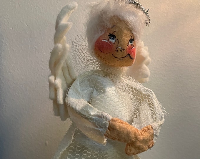 Vintage Angel Tree Topper, Fabric Gown and Felt Wings, Annalee ...