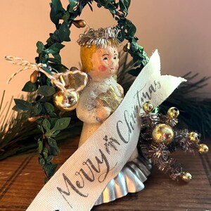 Assemblage With Angel Holding Star Signed by Teena Flanner on Tart Tin ...