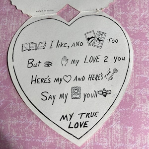 Vintage Heart Shape Valentine Card in Red, Valentine Be Mine With ...