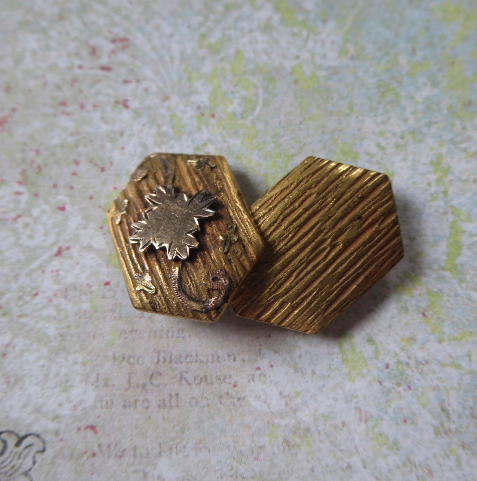 Antique Aesthetic Design Double Button Cufflinks in Goldtone - Etsy