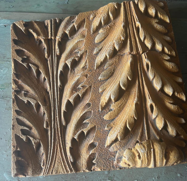 Vintage Artist Signed Hayes Parker Sand Cast Plaque, Acanthus Leaf ...