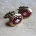 Vintage Anson Cufflinks With Faceted Red Glass Inlaid With - Etsy