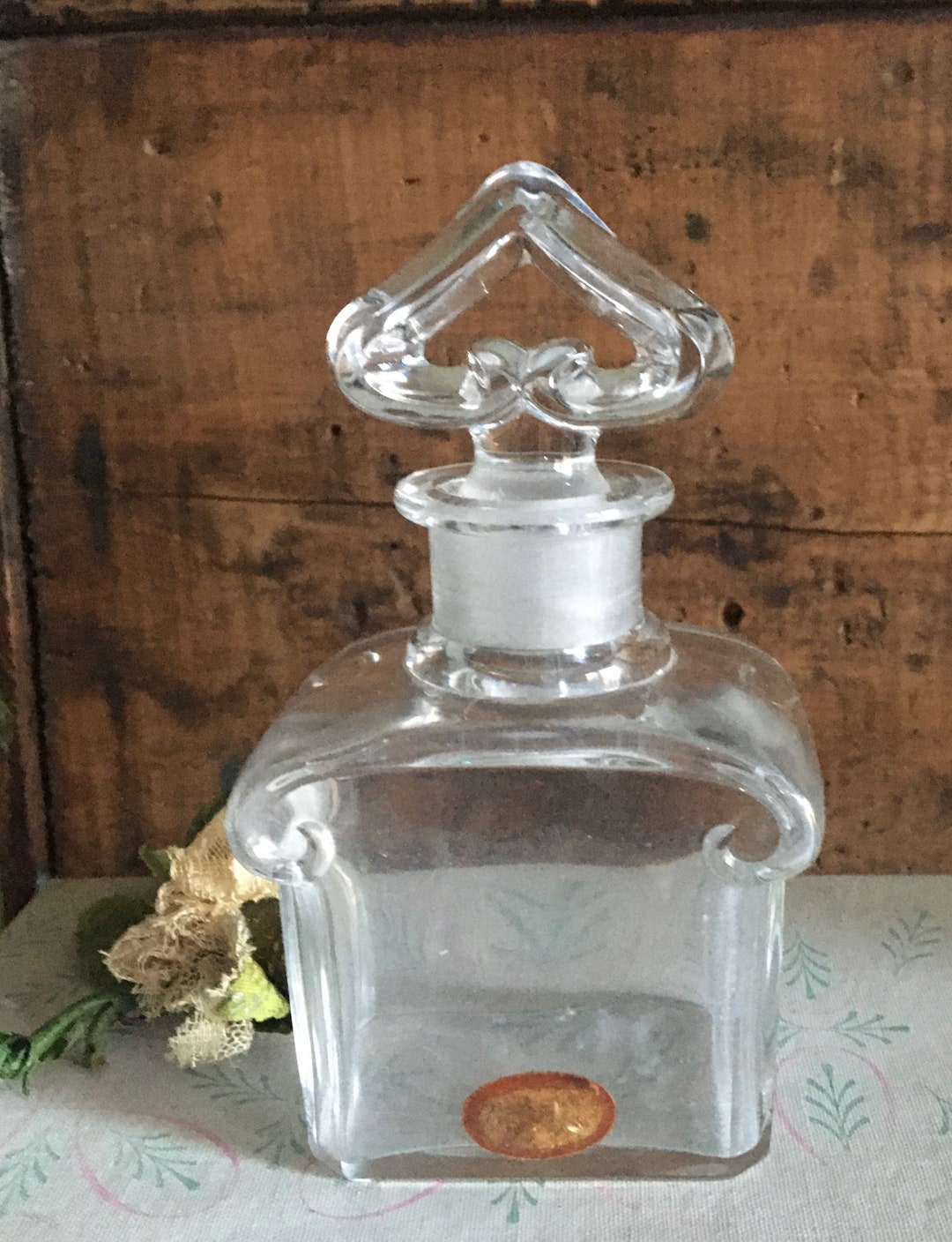 Vintage Flacon Bouchon Coeur Empty Baccarat Crystal Perfume Bottle by ...