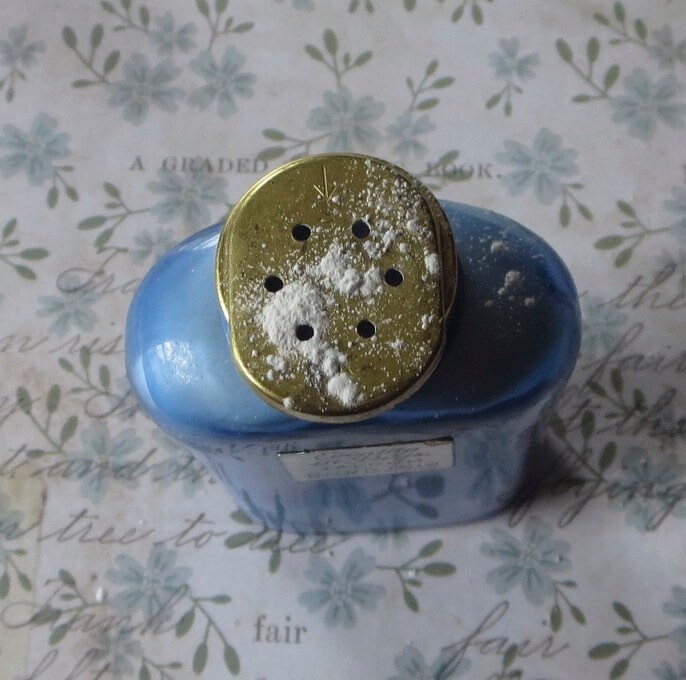 Vintage Bourjois Evening in Paris Talcum Blue Glass Bottle - Etsy