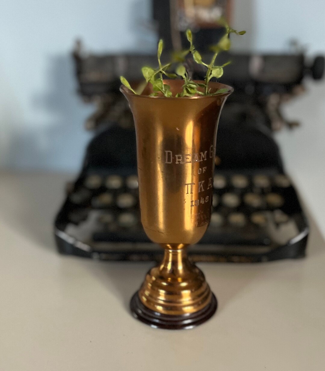 Vintage Bronze Brass Trophy, Urn Shape With Pedestal Base by Dodge Inc ...