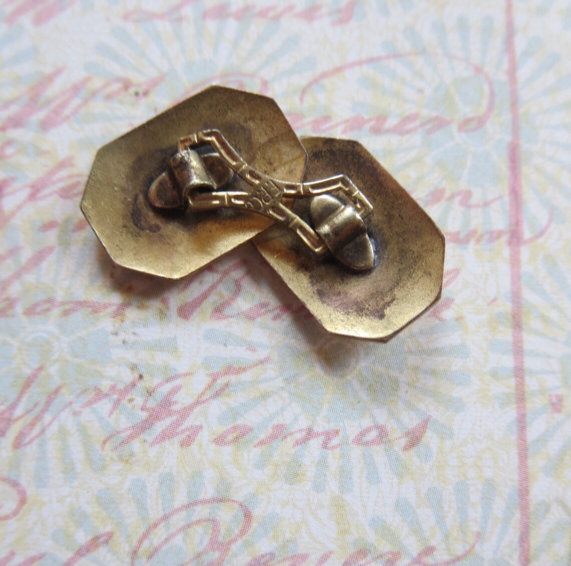 Vintage Edwardian Bloomed Finish Double Button Cufflinks in - Etsy