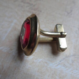 Vintage Anson Cufflinks With Faceted Red Glass Inlaid With Mirrored ...