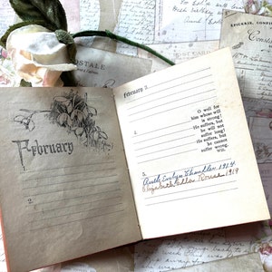 Antique my Tennyson Birthday Book Quaint Birthday Memory Book With ...