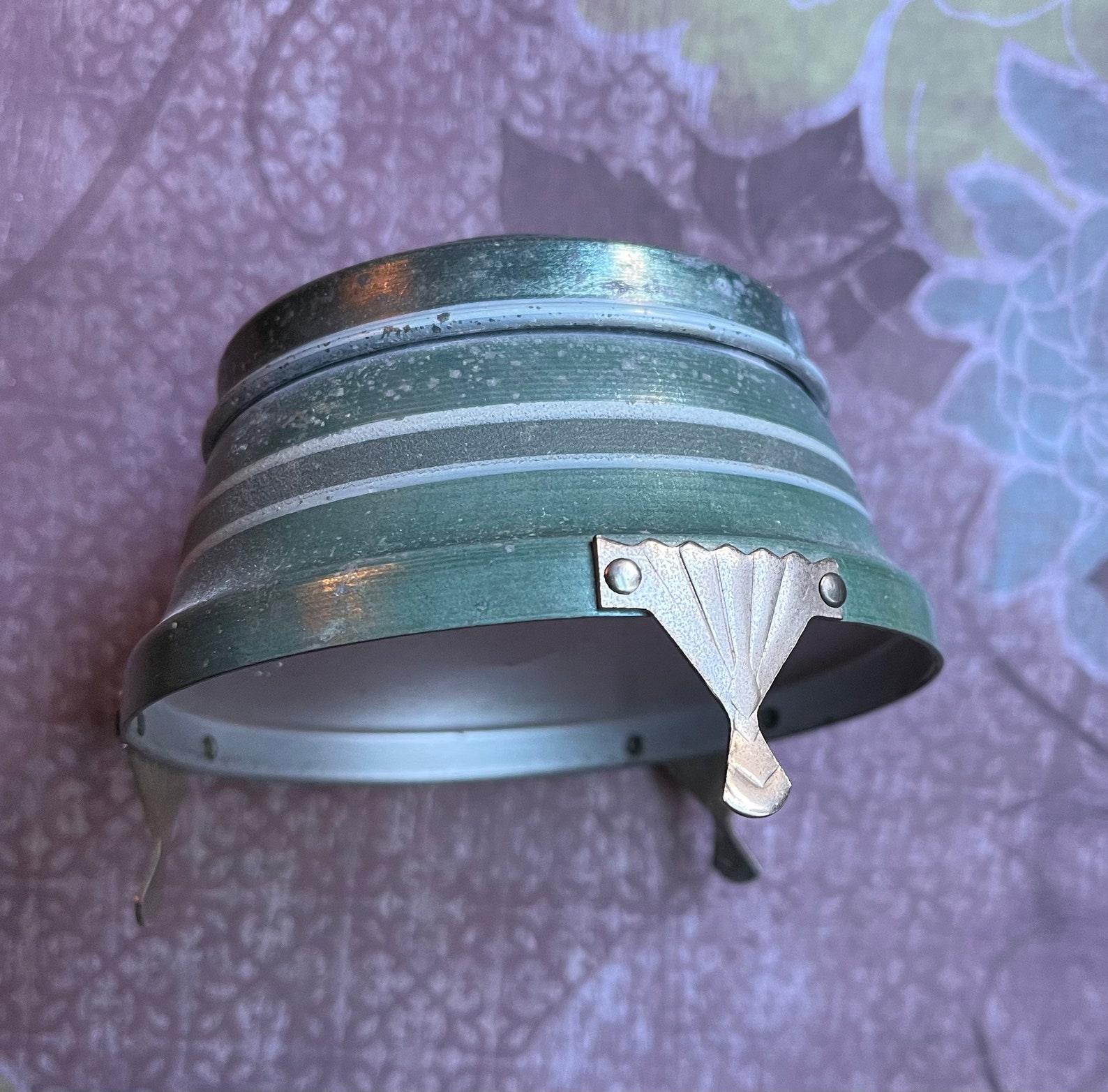 Antique Art Deco Metal Powder Box Compact in Blue With Metal - Etsy