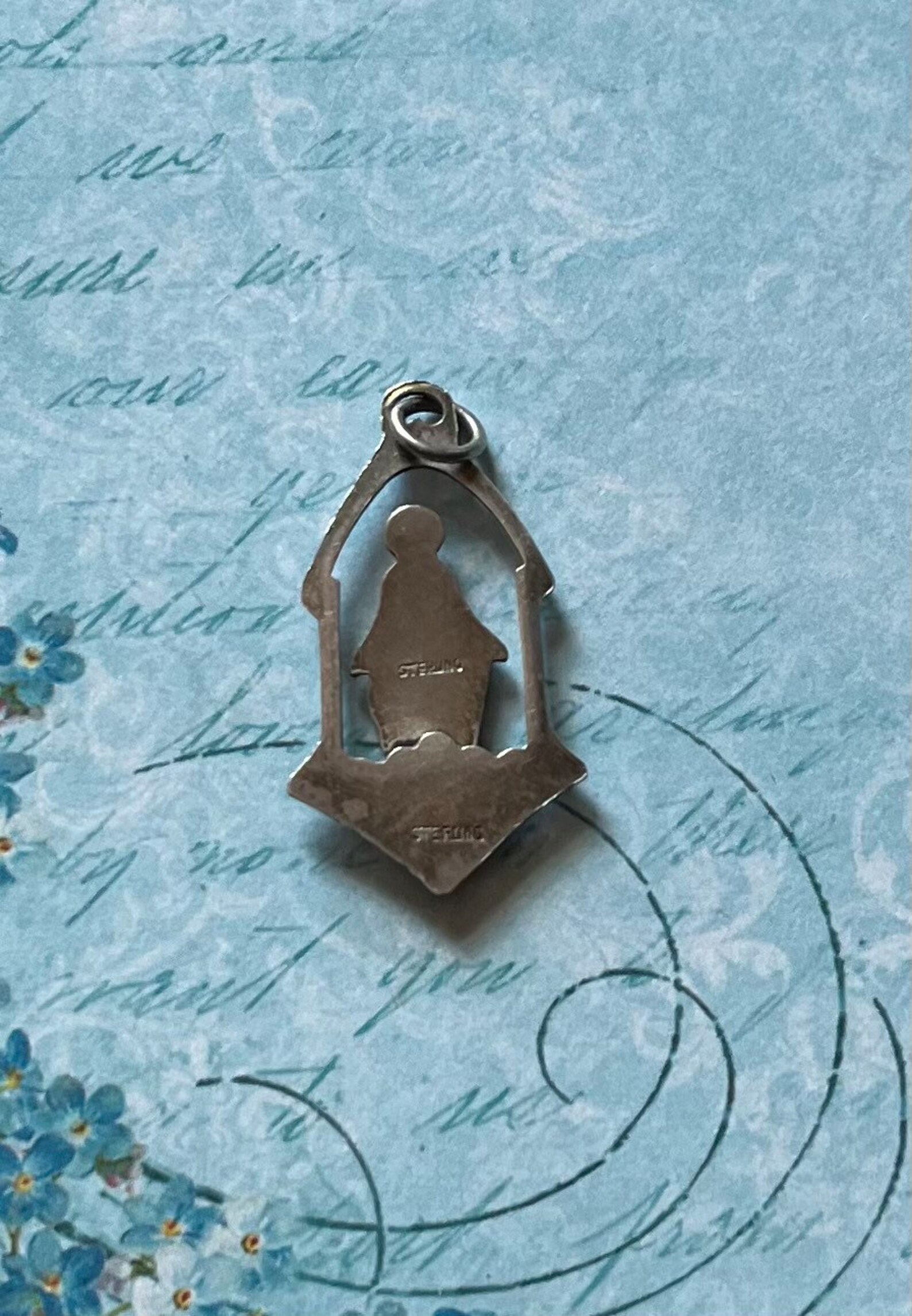 Vintage Sterling Silver Miraculous Medal With Cut Out Blessed Virgin ...