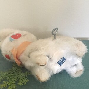 Vintage Hopping Bunny Rabbit Wind up Toy, White Fur Covered Metal With ...