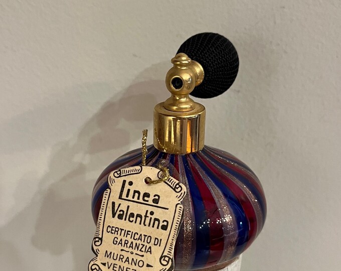 Vintage Linea Valentina Murano Glass Perfume Bottle With Atomizer, Red ...