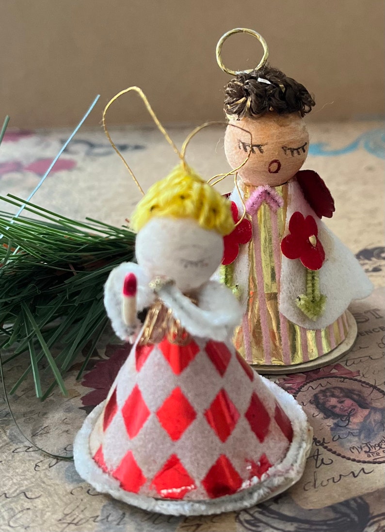 Vintage Pair of Angel Japan Christmas Ornament Spun Cotton - Etsy