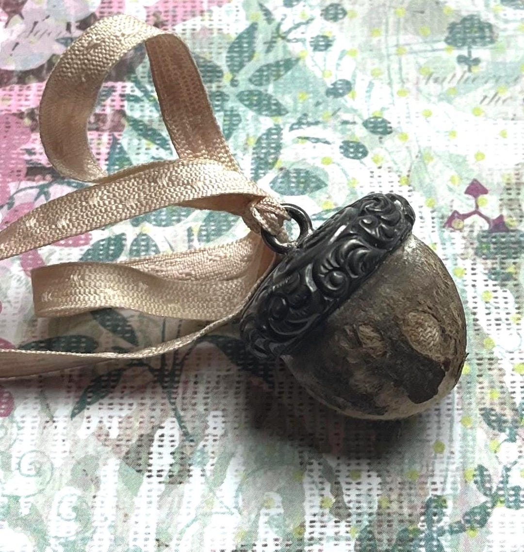 Antique Victorian Chatelaine Acorn, Sterling Top, Needle Sharpener ...