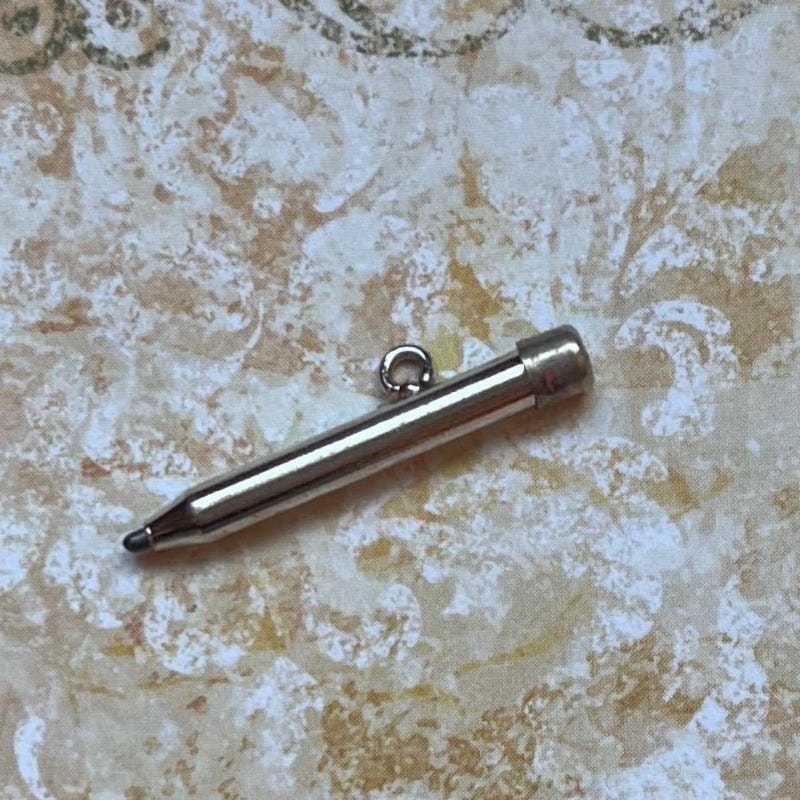 Silver Pencil Art Charm - Etsy