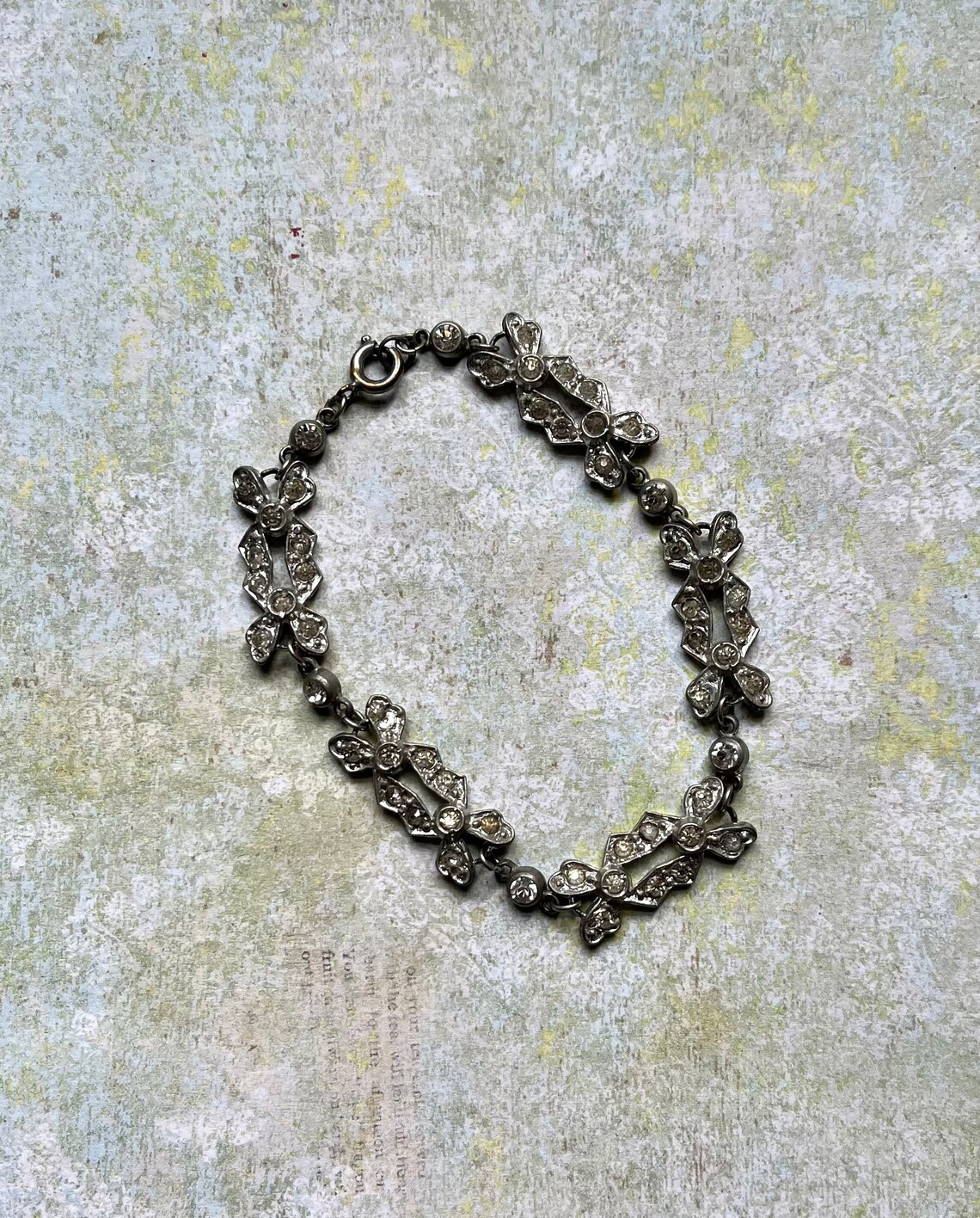 Vintage Art Deco Pot Metal Bracelet With Five Links Adorned - Etsy