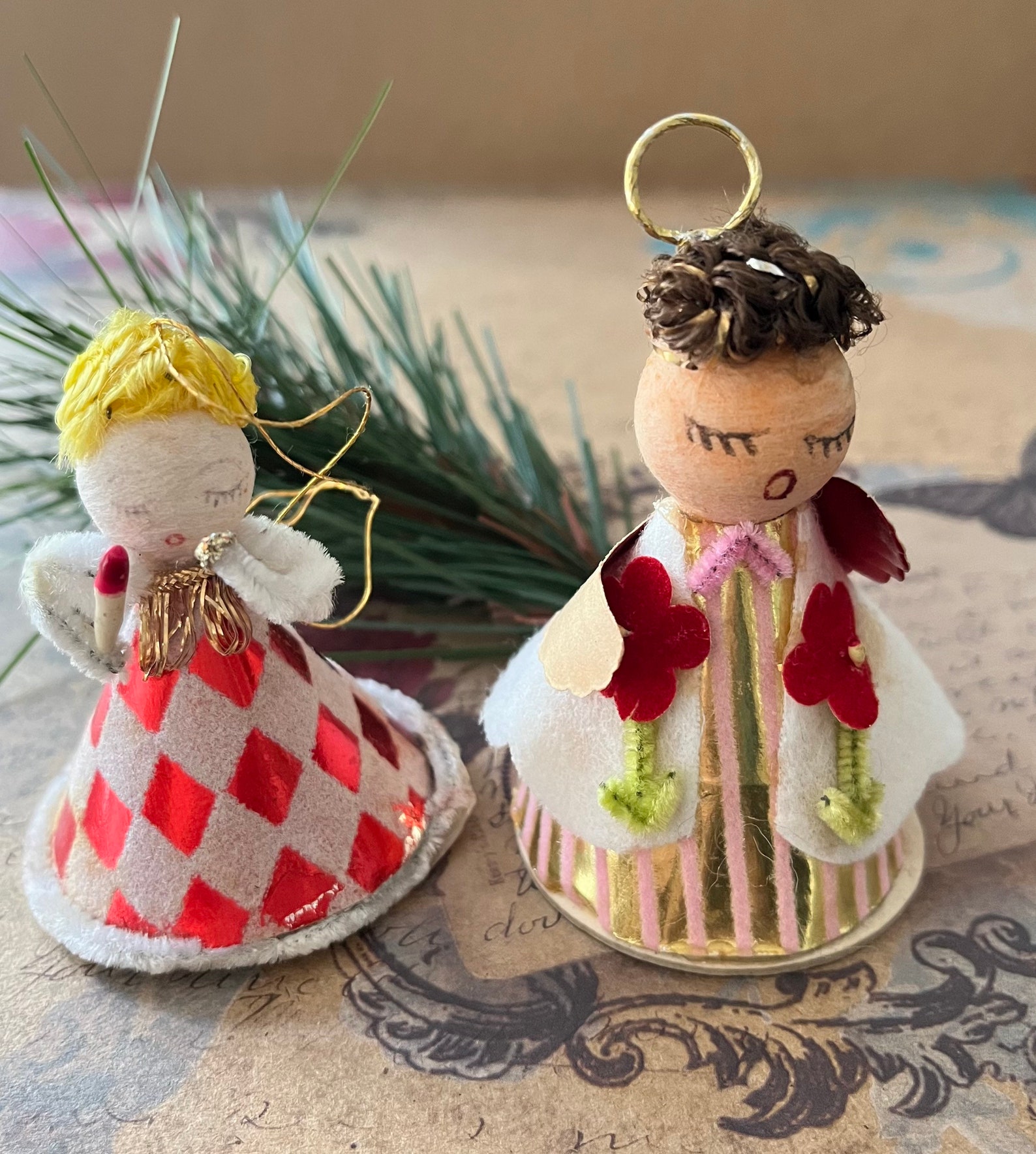 Vintage Pair of Angel Japan Christmas Ornament Spun Cotton - Etsy