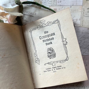 Antique my Tennyson Birthday Book Quaint Birthday Memory Book With ...