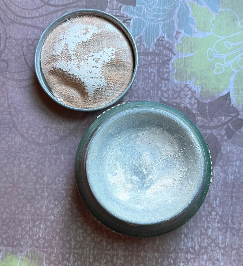 Antique Art Deco Metal Powder Box Compact in Blue With Metal - Etsy