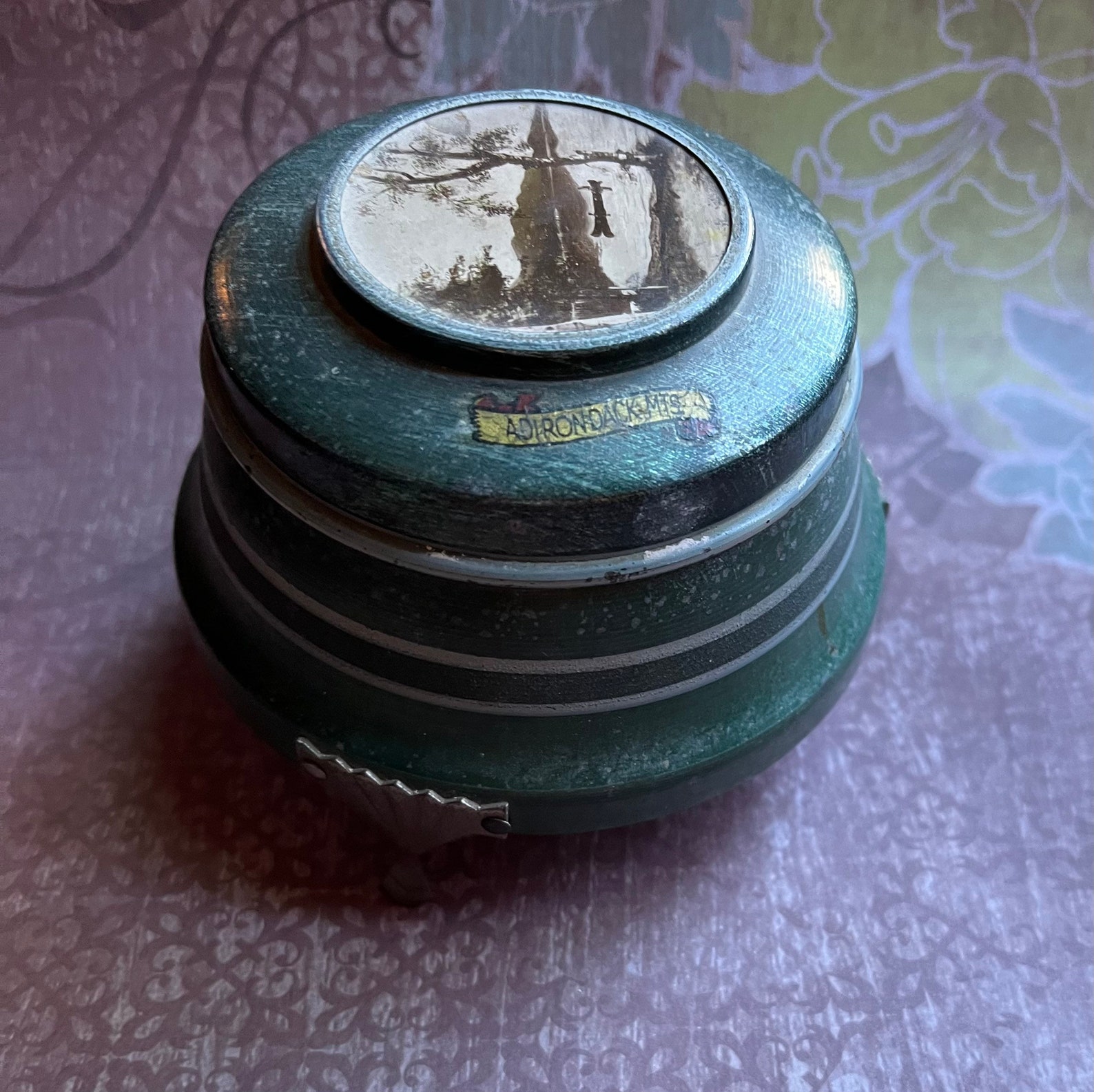 Antique Art Deco Metal Powder Box Compact in Blue With Metal - Etsy