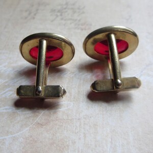 Vintage Anson Cufflinks With Faceted Red Glass Inlaid With Mirrored ...