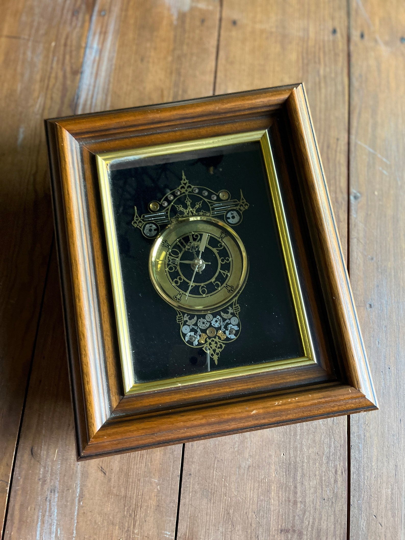 Eclectic Ken Broadbent Collage Clock in Shadowbox, Handmade With Watch ...