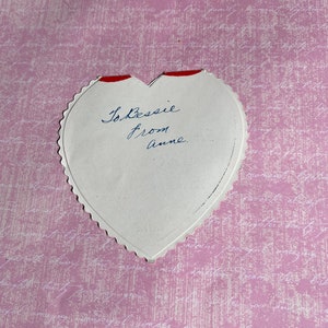 Vintage Heart Shape Valentine Card in Red, Valentine Be Mine With ...