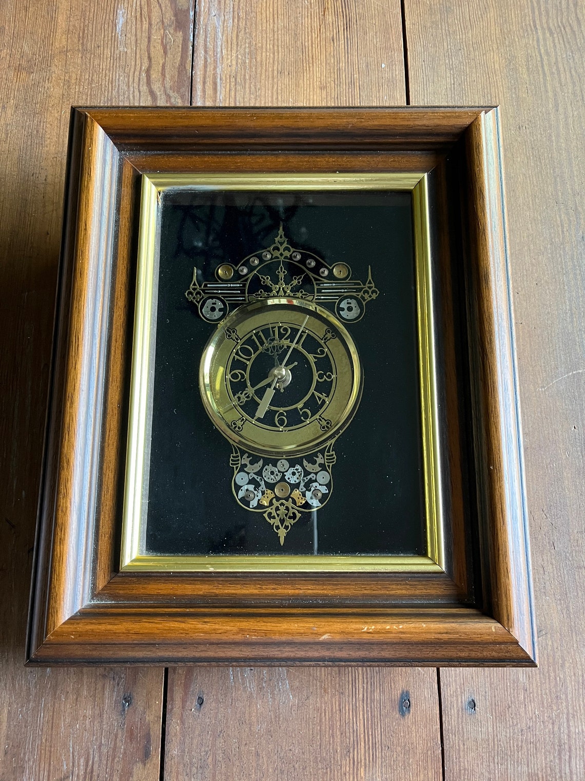 Eclectic Ken Broadbent Collage Clock in Shadowbox, Handmade With Watch ...