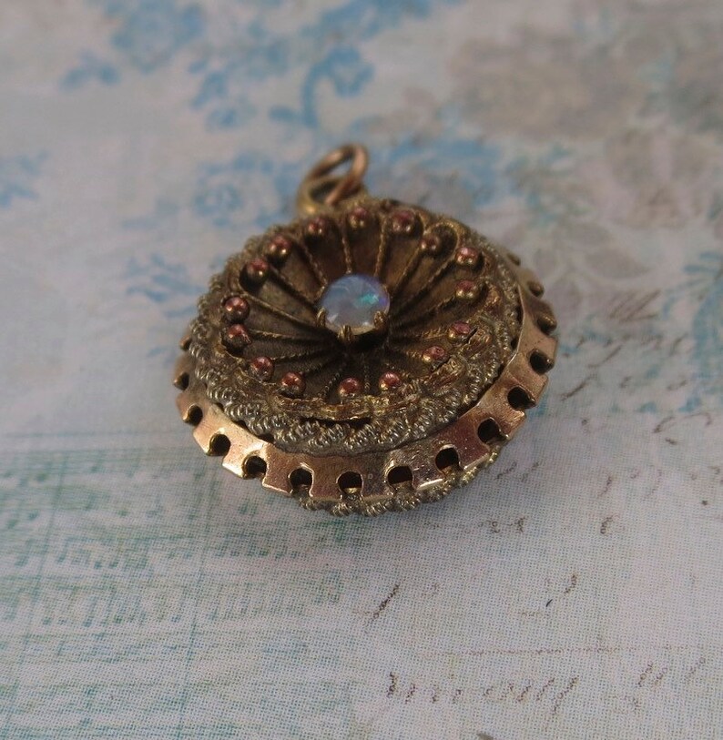 Antique Victorian Fob Pendant Double Sided With White and | Etsy