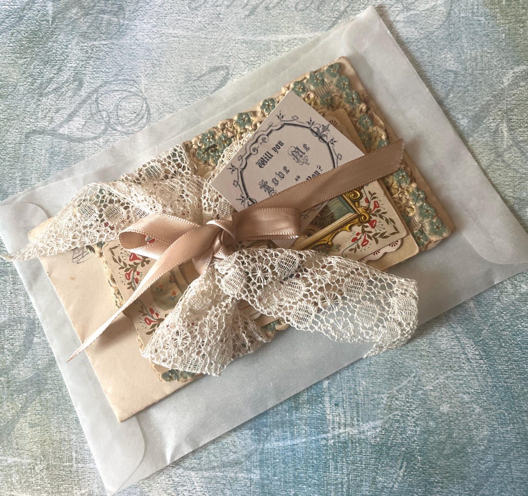 Antique Victorian Lot of Ephemera, Handwritten 1899 Letter, Floral ...