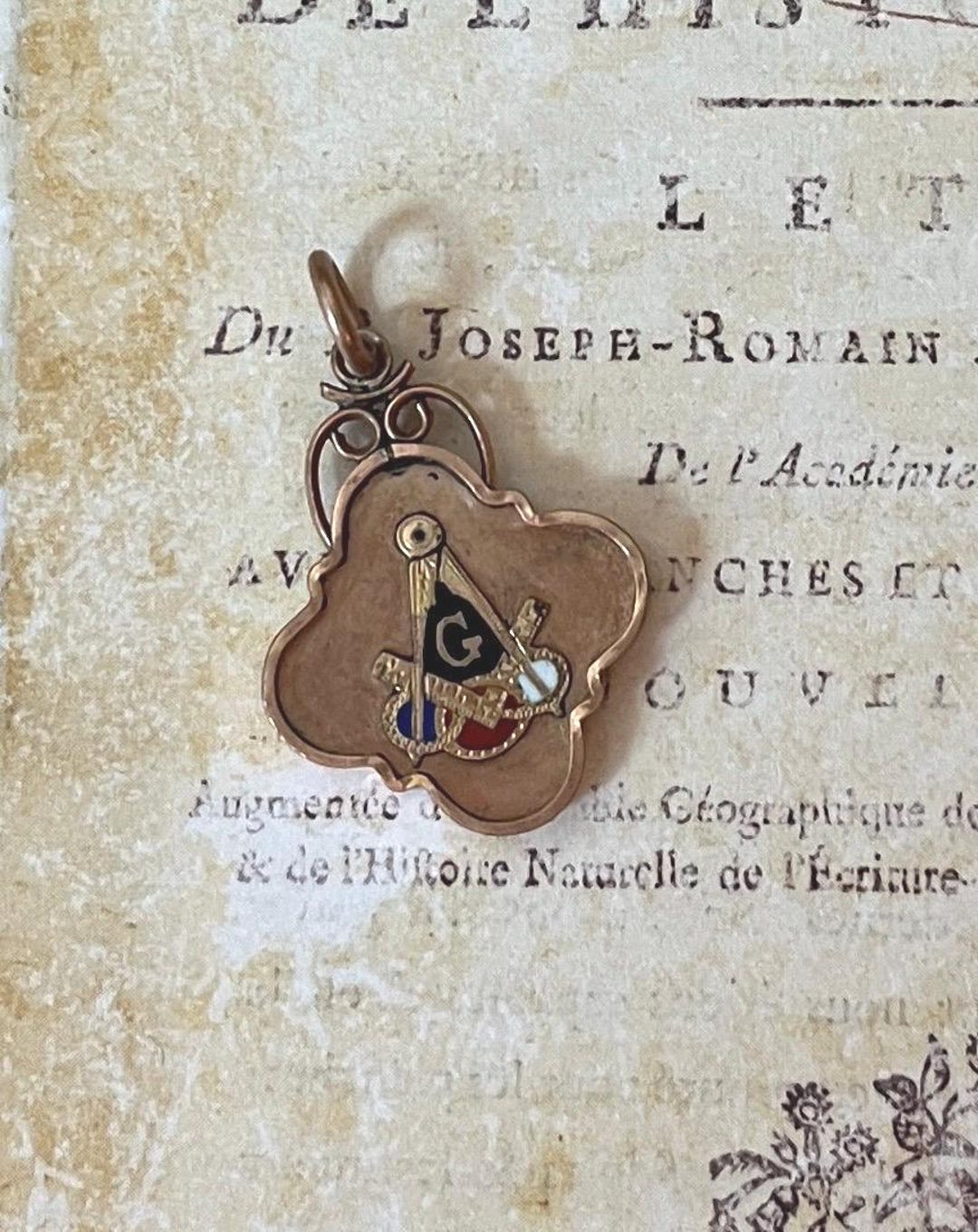 Antique IOOF Odd Fellows Masonic Fob Charm With Three Enameled Links ...