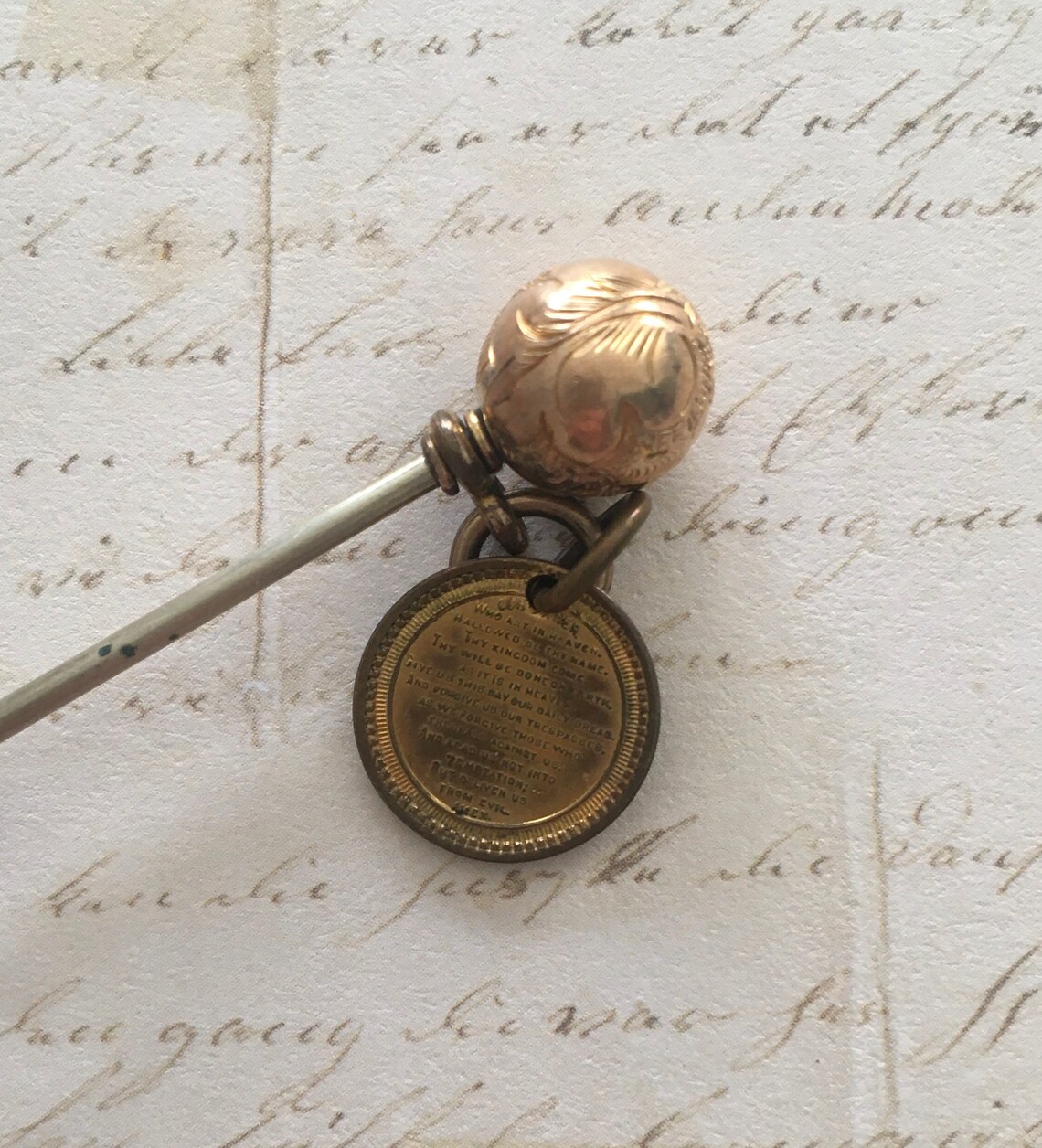 Antique Victorian Stickpin With Decorative Chased Ball End | Etsy