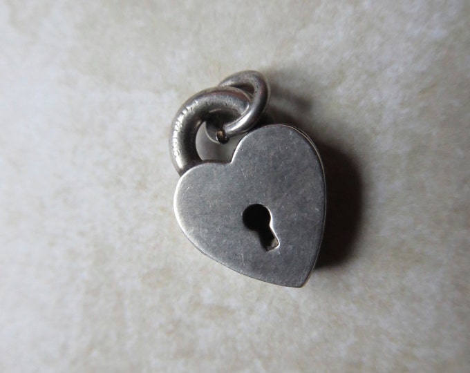 Vintage Walter Lampl Hallmarked Sterling Tiny Heart Padlock Charm With ...