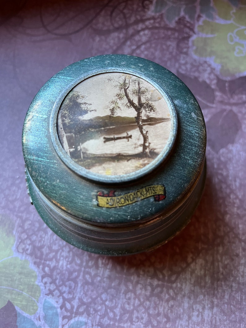 Antique Art Deco Metal Powder Box Compact in Blue With Metal - Etsy