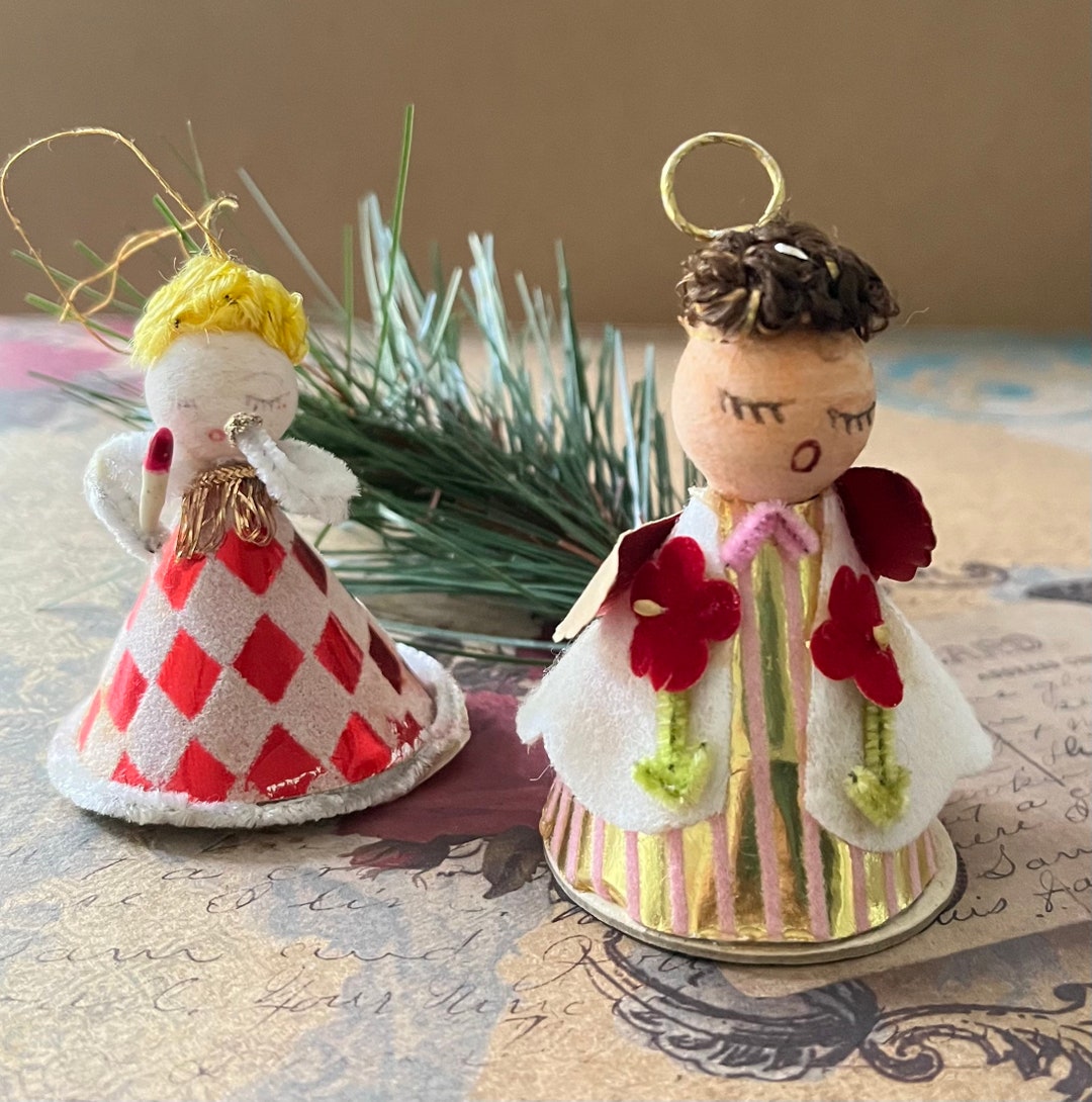 Vintage Pair of Angel Japan Christmas Ornament Spun Cotton - Etsy